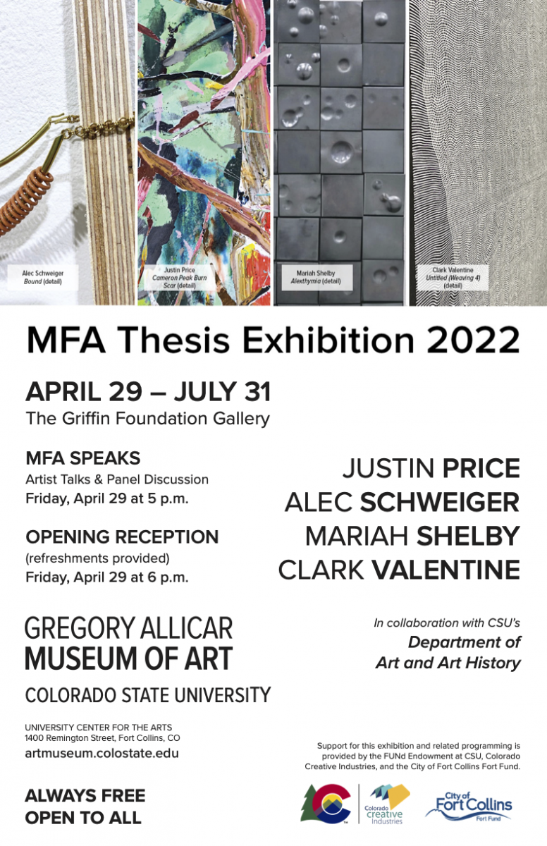 Flyer for MFA Thesis Exhibition 2022 - Gregory Allicar Museum of Art ...